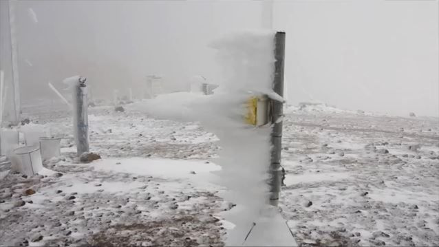 Episodio de cencellada en el observatorio atmosférico de Izaña