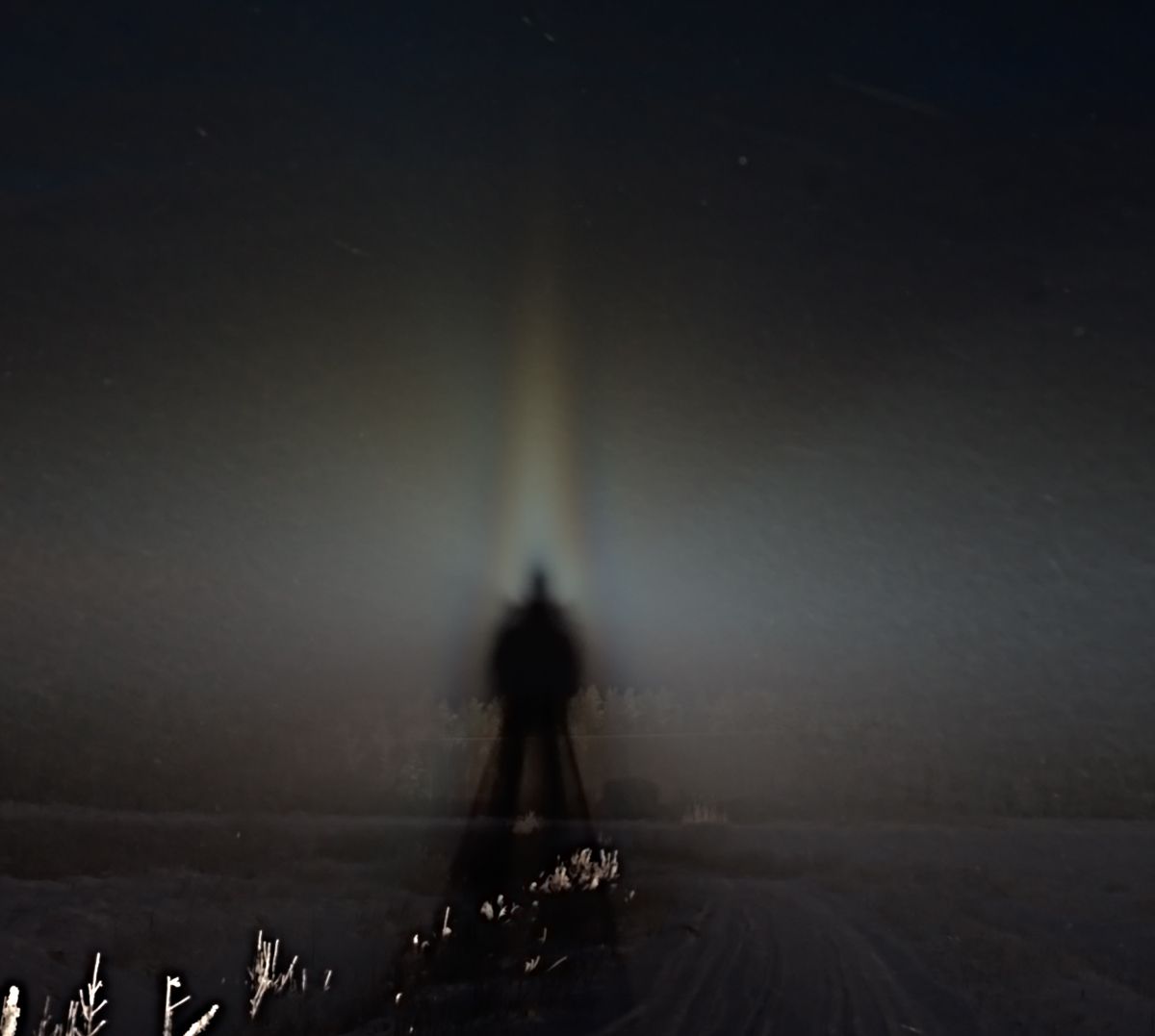 Halo fantasmagórico o pilar de difracción misterioso