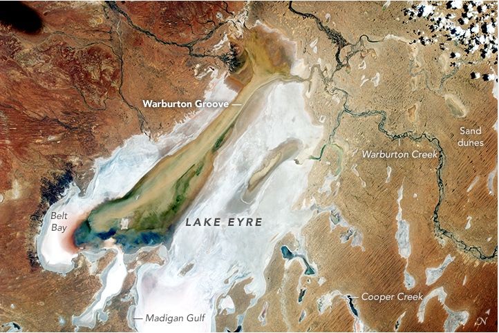 Las aguas de las lluvias llegan a Kati Thanda - lago Eyre