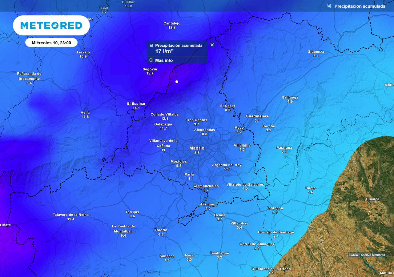 A esta hora comenzará a llover en Madrid: mañana podrían caer entre 5 y ...