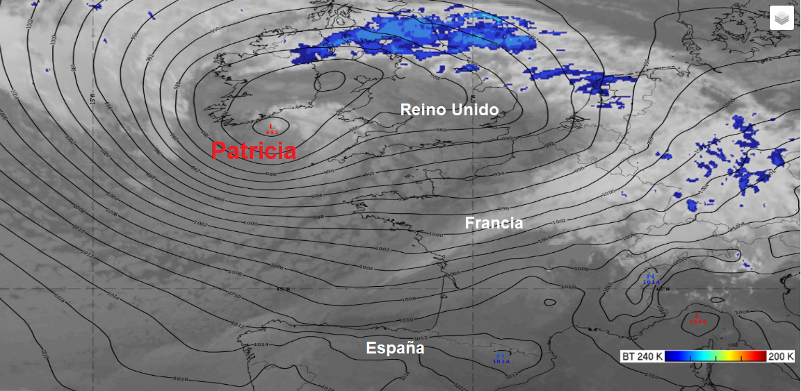 Se forma la activa y rara borrasca Patricia al norte de la Península ...