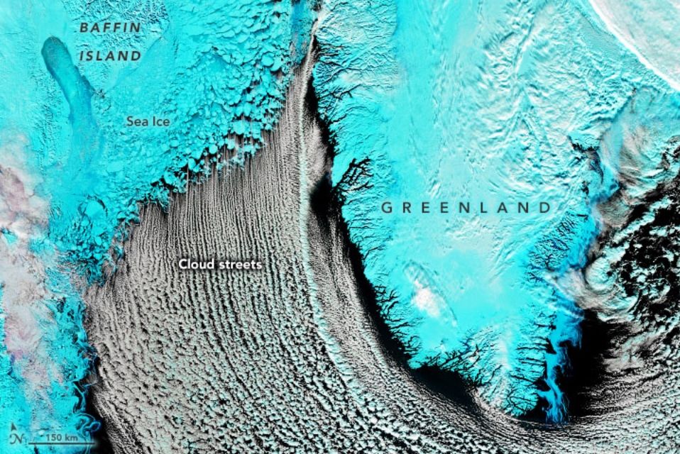 Calles de nubes sobre el mar de Labrador