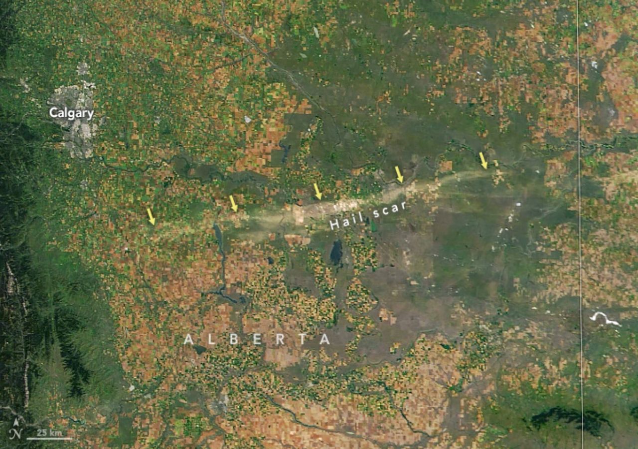 Canada: grandine gigantesca lascia una cicatrice lunga 200 chilometri ...
