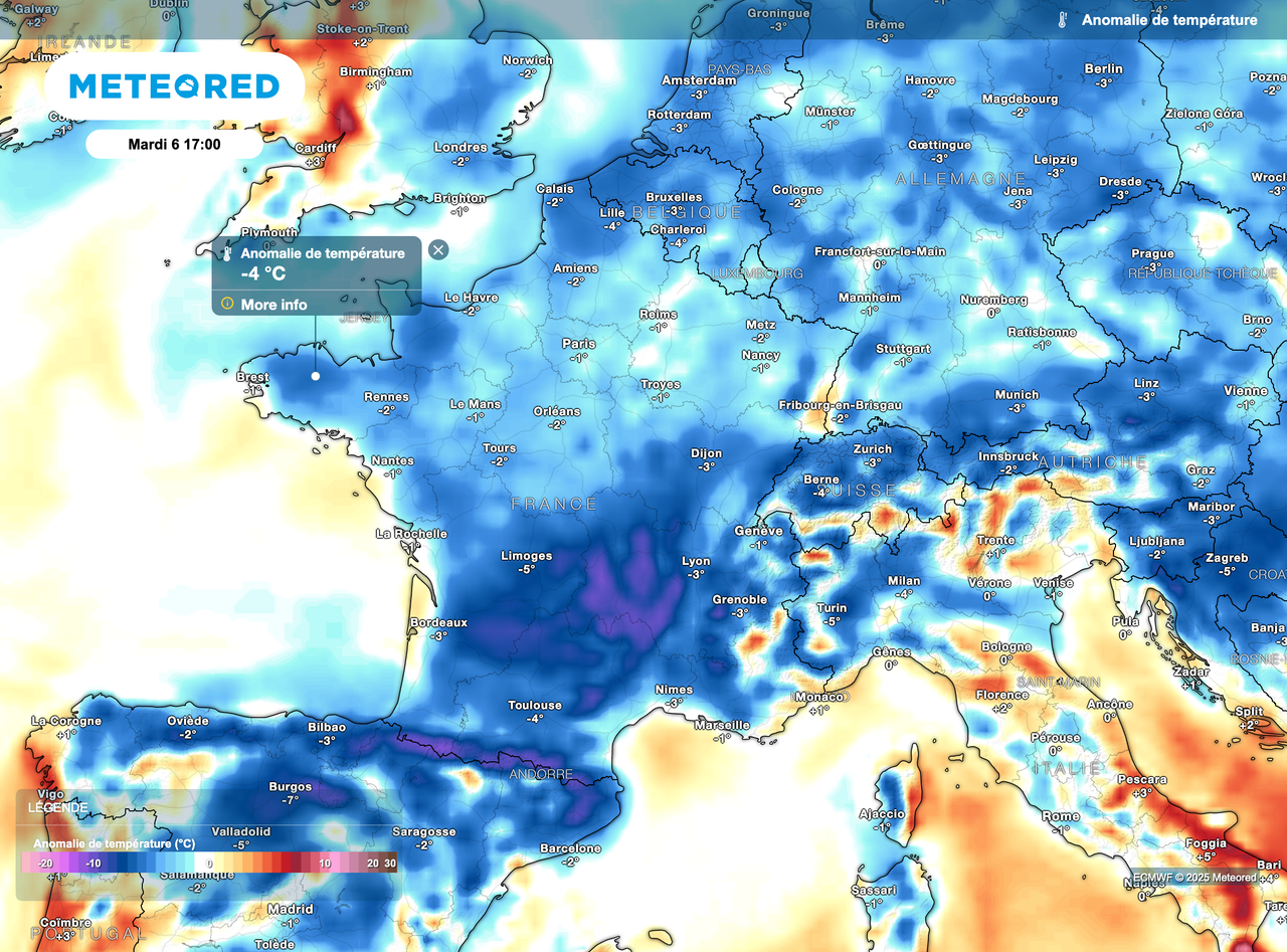 Chute des températures de 10°C ou plus dès dimanche et la semaine ...