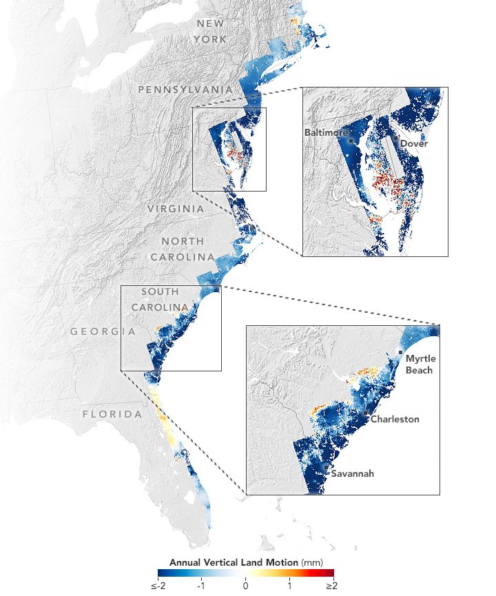 Mapa De Los Condados De La Costa Este