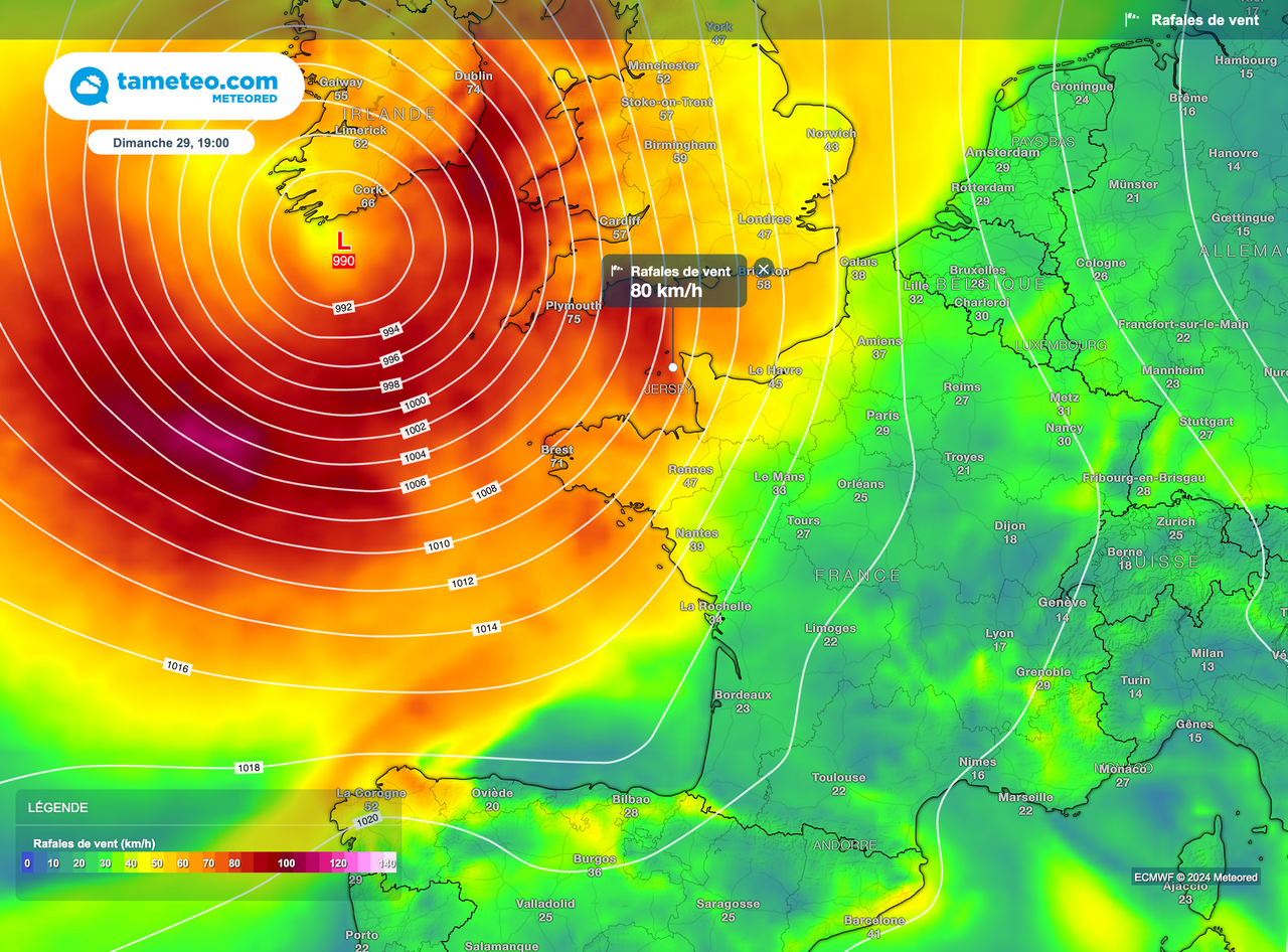 Coup de vent attendu dans le nord-ouest de la France entre dimanche et lundi. Quelles sont les ...