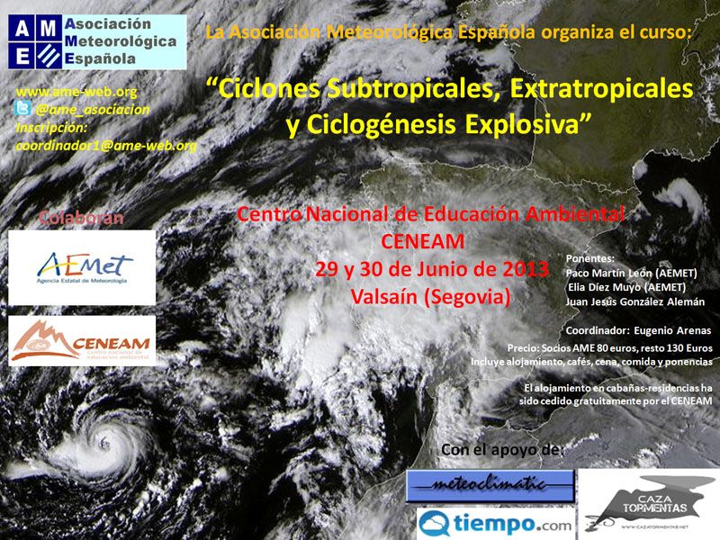 Curso: Ciclones subtropicales, extratropicales y ciclogénesis explosivas