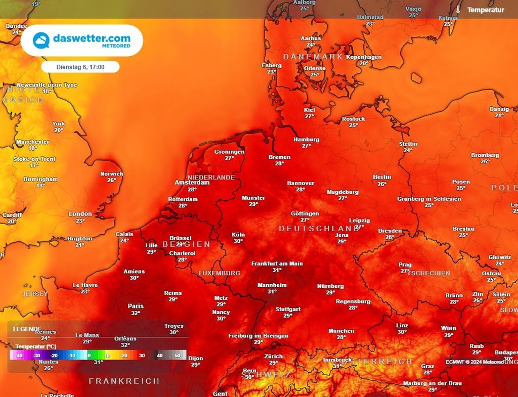 Das Wetter am Wochenende in Deutschland: Wird´s wieder bald wieder heiß? Das sagen die Meteored ...