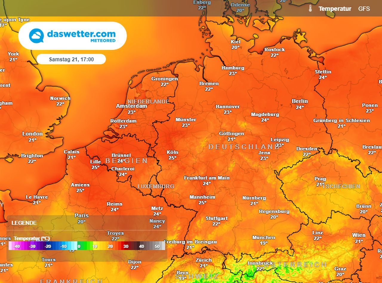 Das Wetter in Deutschland am Wochenende - Wo wird´s am wärmsten? Die Meteored-Wetterkarten ...