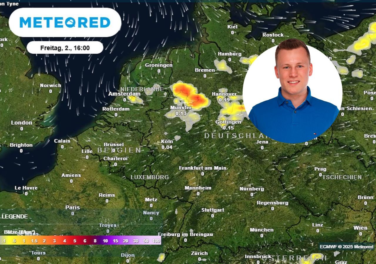 Der Deutsche Wetterdienst warnt vor schweren Gewittern in den nächsten Stunden: Diese Regionen ...