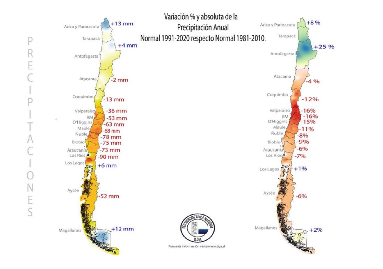 Chile se seca: DGA actualizó sus normales climatológicas