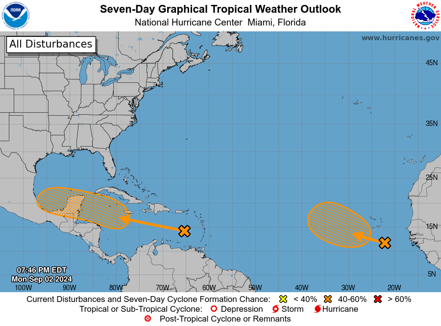 Two tropical storms being monitored by National Hurricane Center, one ...