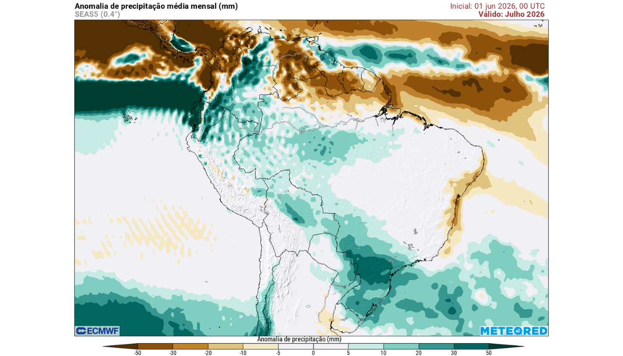 Efeito El Niño? Previsão mostra semanas consecutivas de chuva no Sul