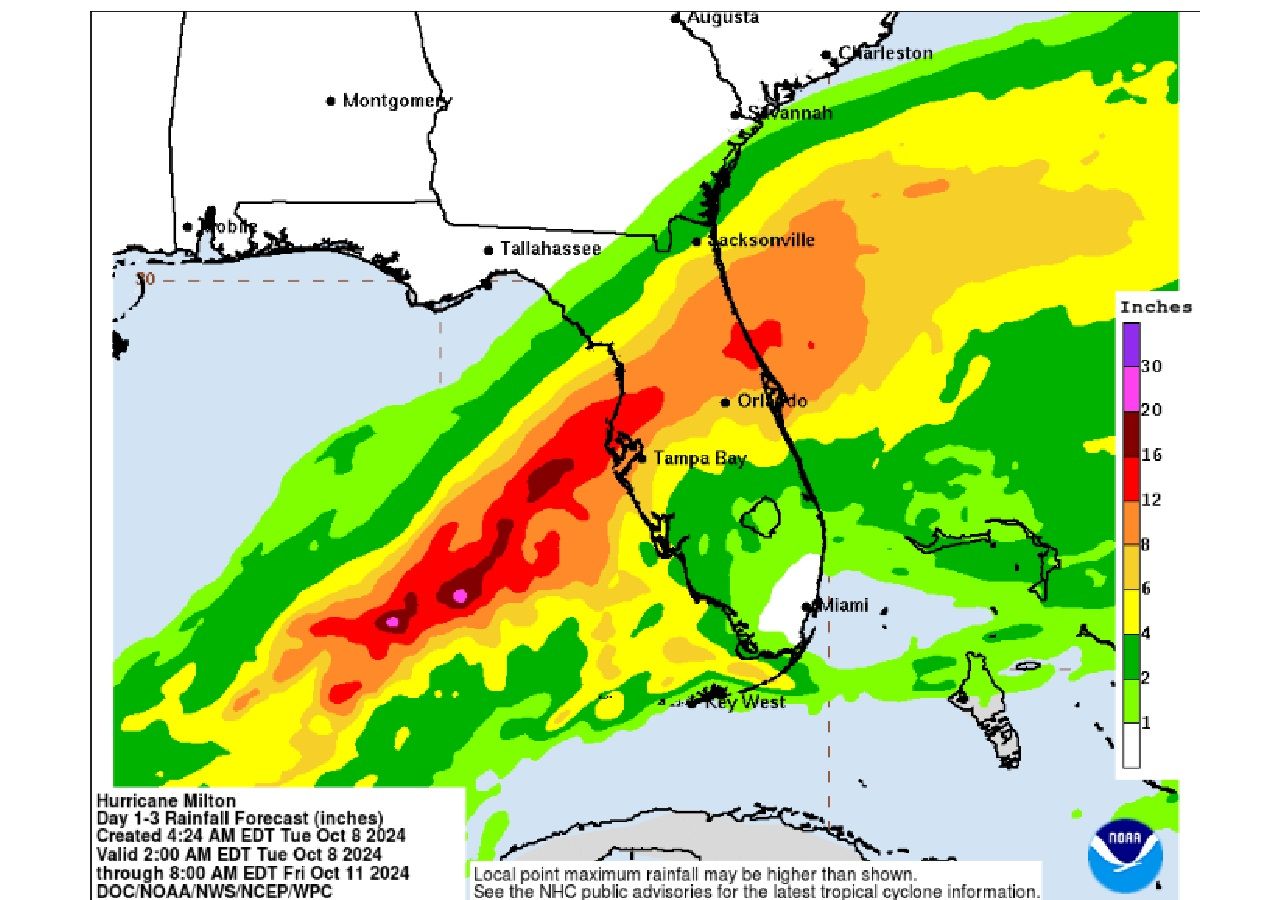 Mapa De Riesgo De Huracanes En Florida Huracán Milton Alcanza La