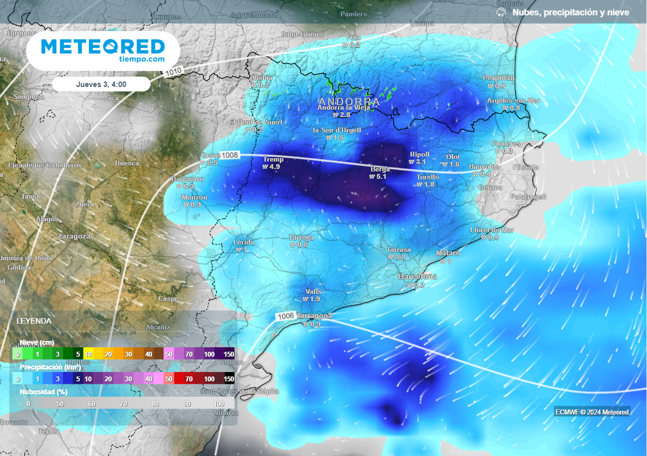 Meteocat avisa a Cataluña: inminente impacto del río atmosférico según ...