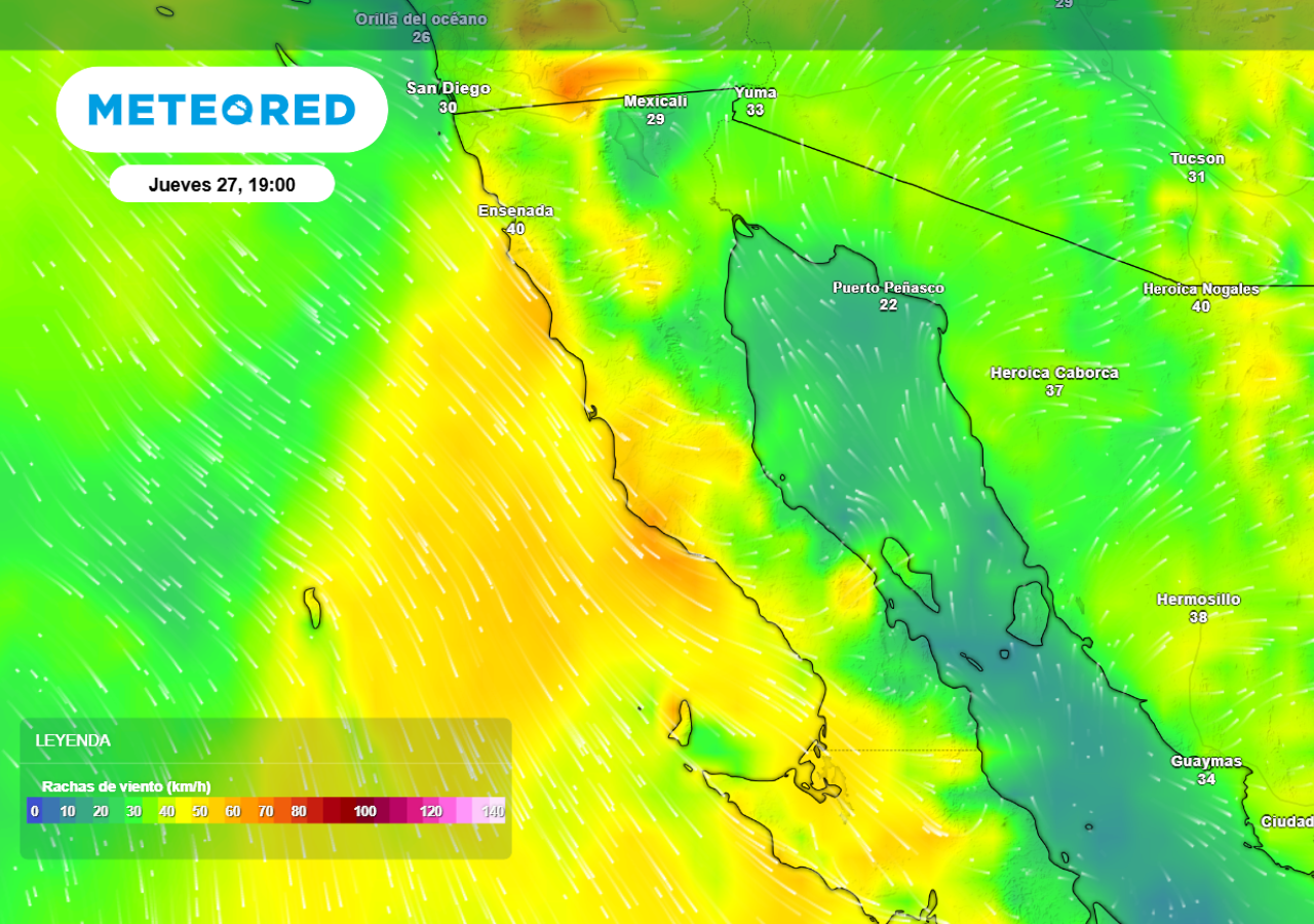 Mapa De Velocidad Del Viento En California