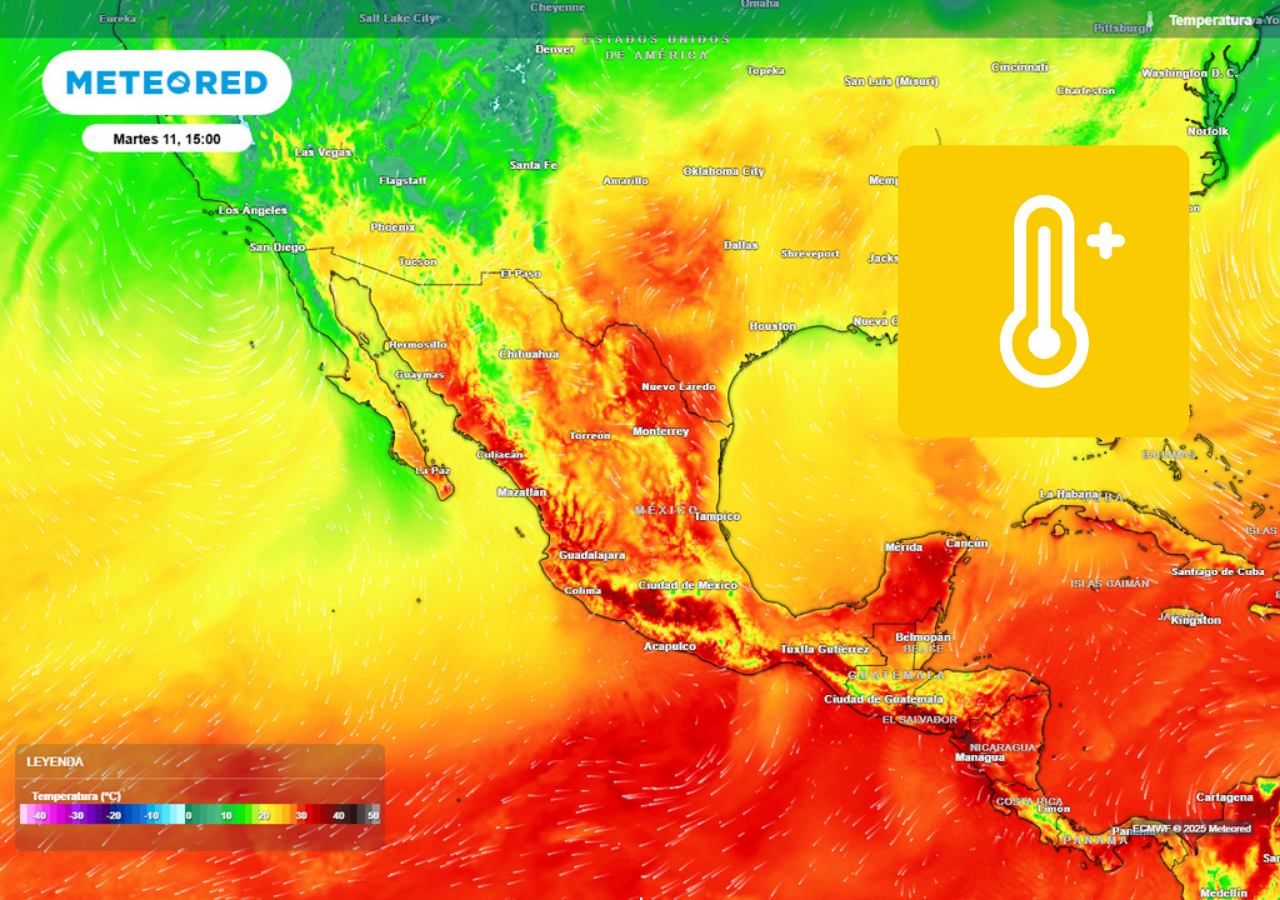 El tiempo en México esta semana: condiciones extremas con calor próximo a 50 °C, viento severo y ...