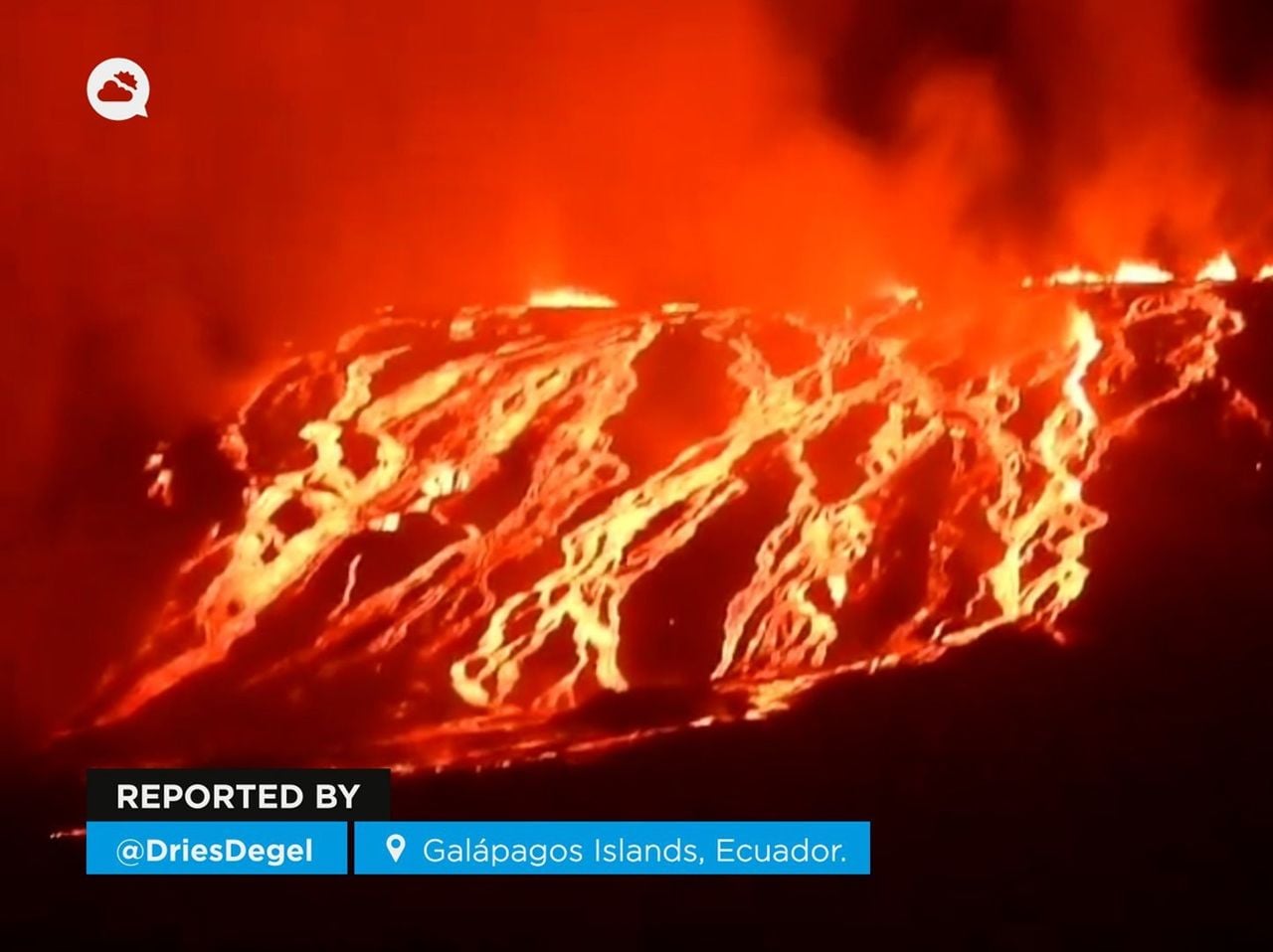 Striking and considerable eruption of La Cumbre, in the Galapagos ...