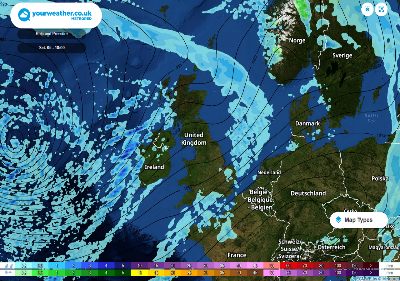 Ex-hurricane Martin to bring wet weather for UK Bonfire Night weekend