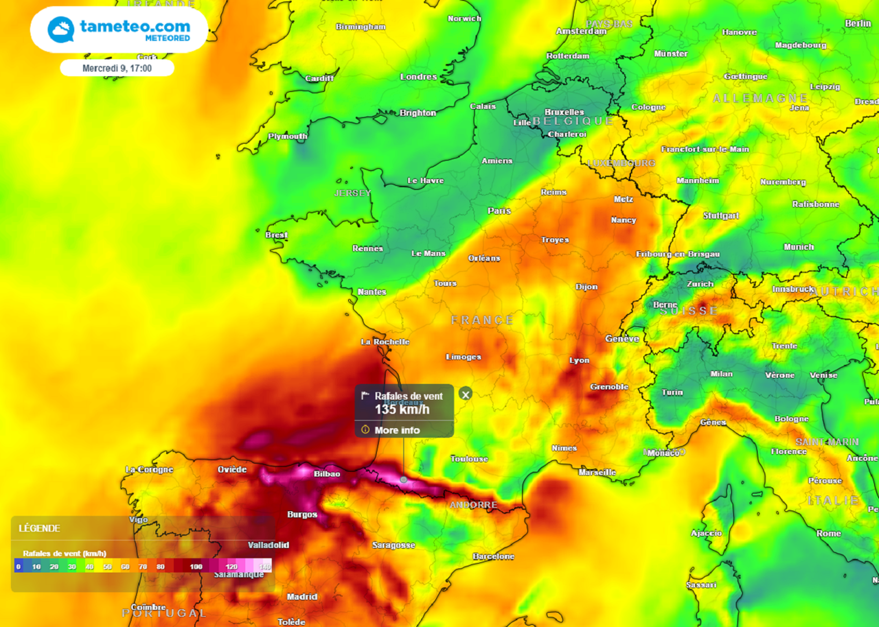 Ex-ouragan Kirk en France : des rafales jusqu'à 150 km/h attendues, où le vent va-t-il souffler ...