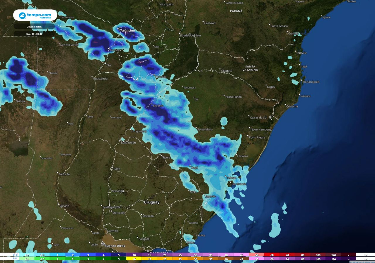 Fim de semana: tempo instável no leste do Brasil e mais temporais para o RS Fim de semana: tempo instável no leste do Brasil e mais temporais para o RS