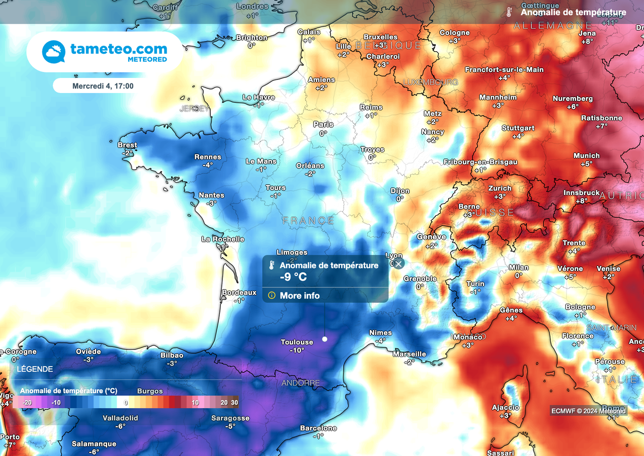 Forte baisse des températures en France aujourd'hui : à peine 20°C cet ...