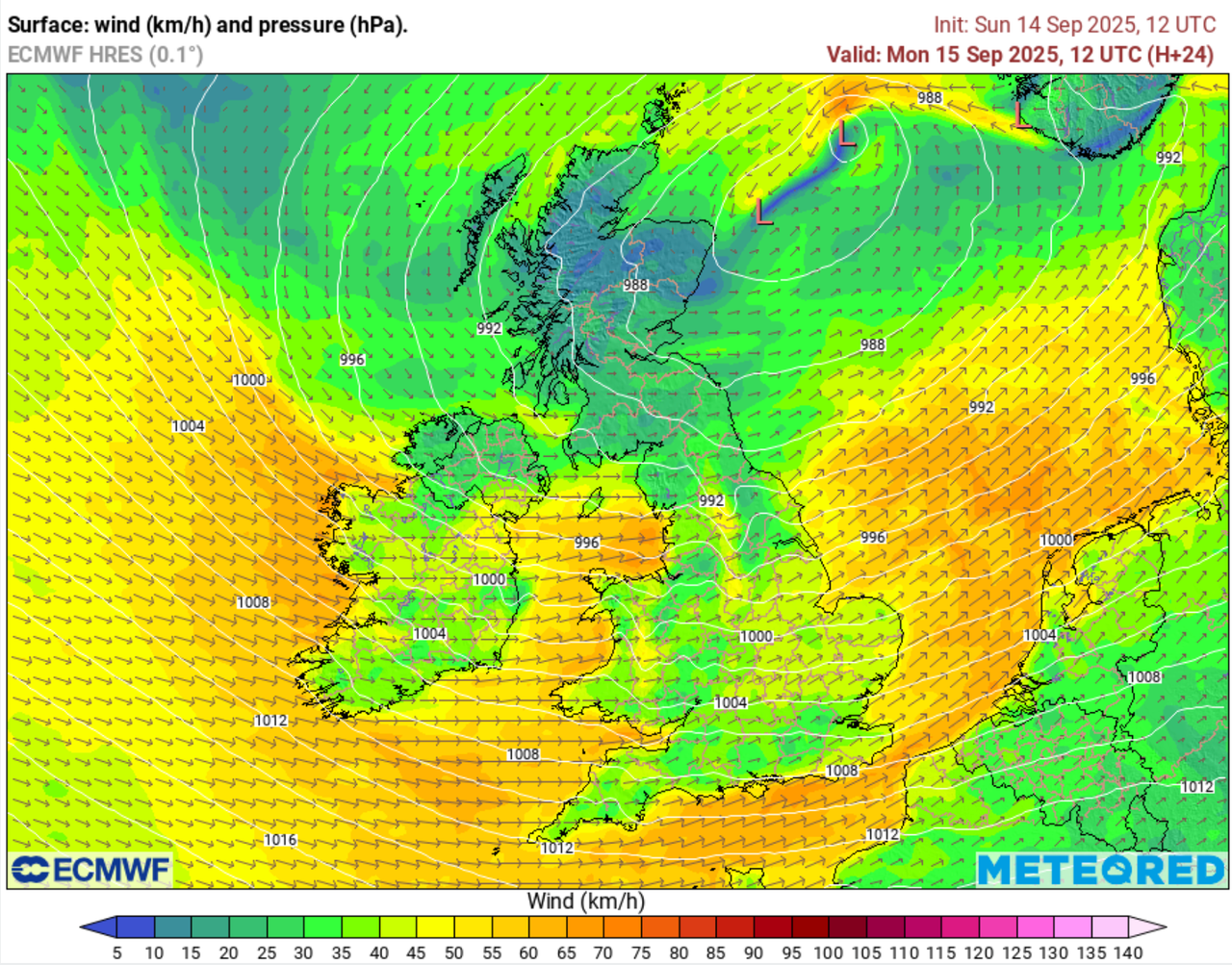 Met Office yellow wind warning remains in force with gusts of 70mph in ...