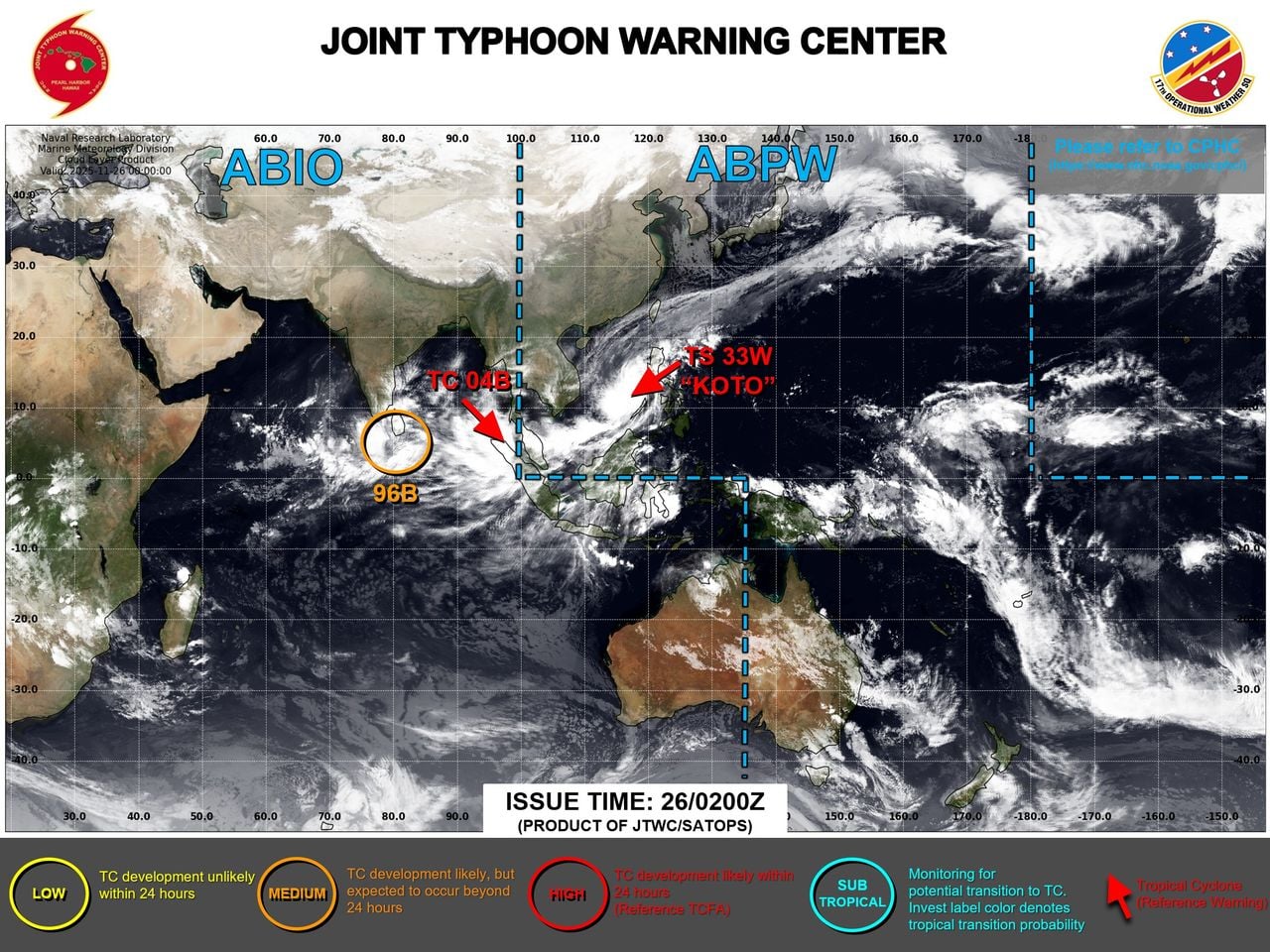 Hecho extremadamente raro: el ciclón tropical 04B se formó cerca del ...