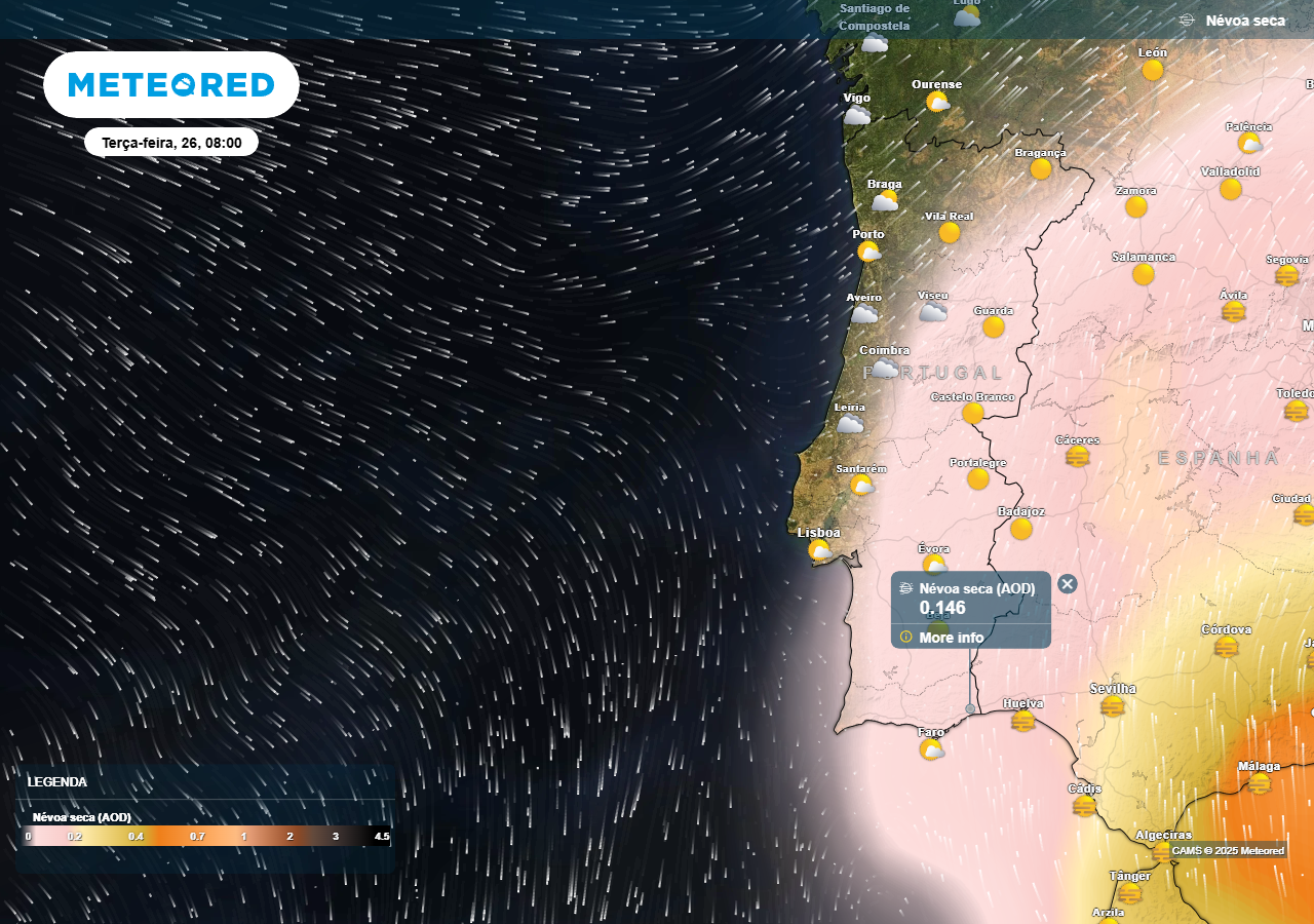 Hoje e amanhã uma intrusão de poeiras do Saara mudará a cor do céu em ...