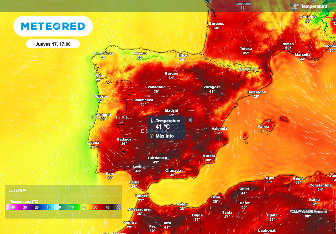Hoy, 17 de julio, la AEMET activa avisos rojos y naranjas por temperaturas de hasta 41 ºC en ...