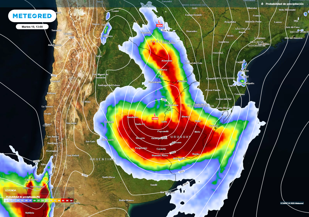 La ciclogénesis dejaría lluvias de 50 a 100 mm entre el martes 19 y el ...