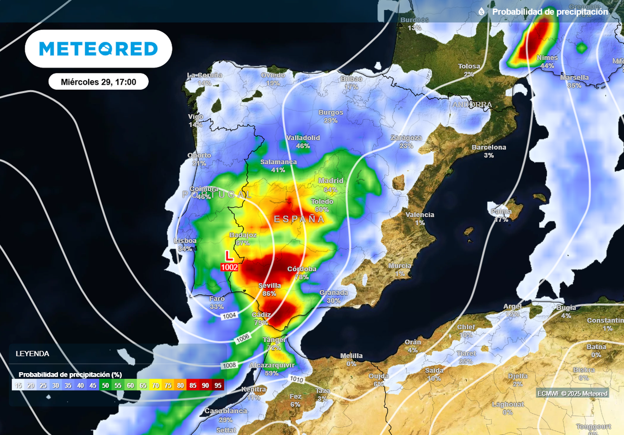 La próxima borrasca atlántica afectará a España el miércoles, 29 de ...