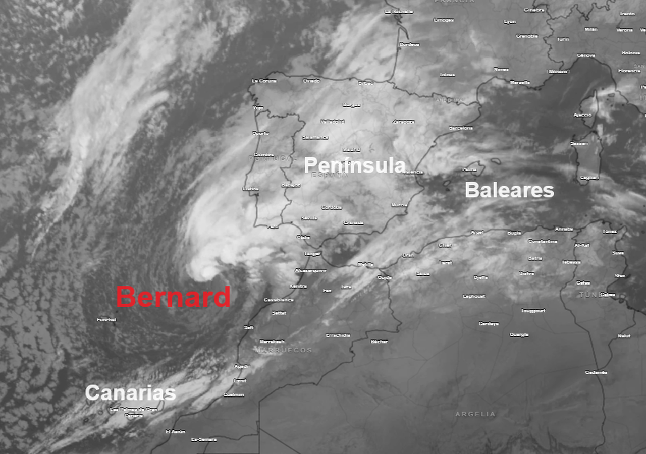 La sorprendente trayectoria de la borrasca Bernard y sus efectos sobre ...