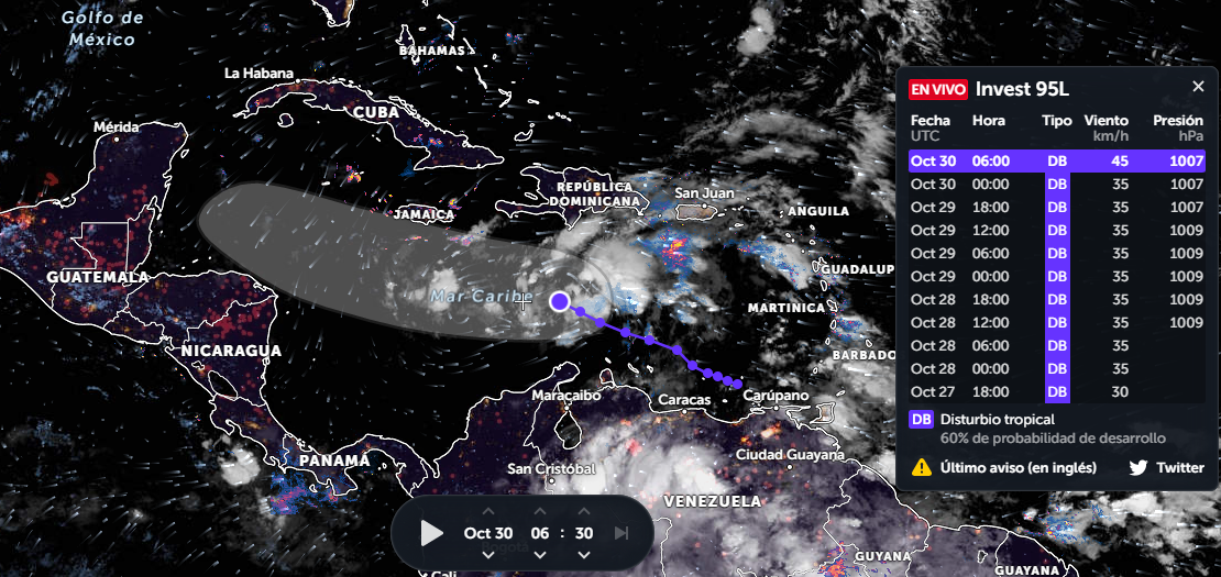 La última tormenta tropical de este mes se podría desarrollar en el Caribe