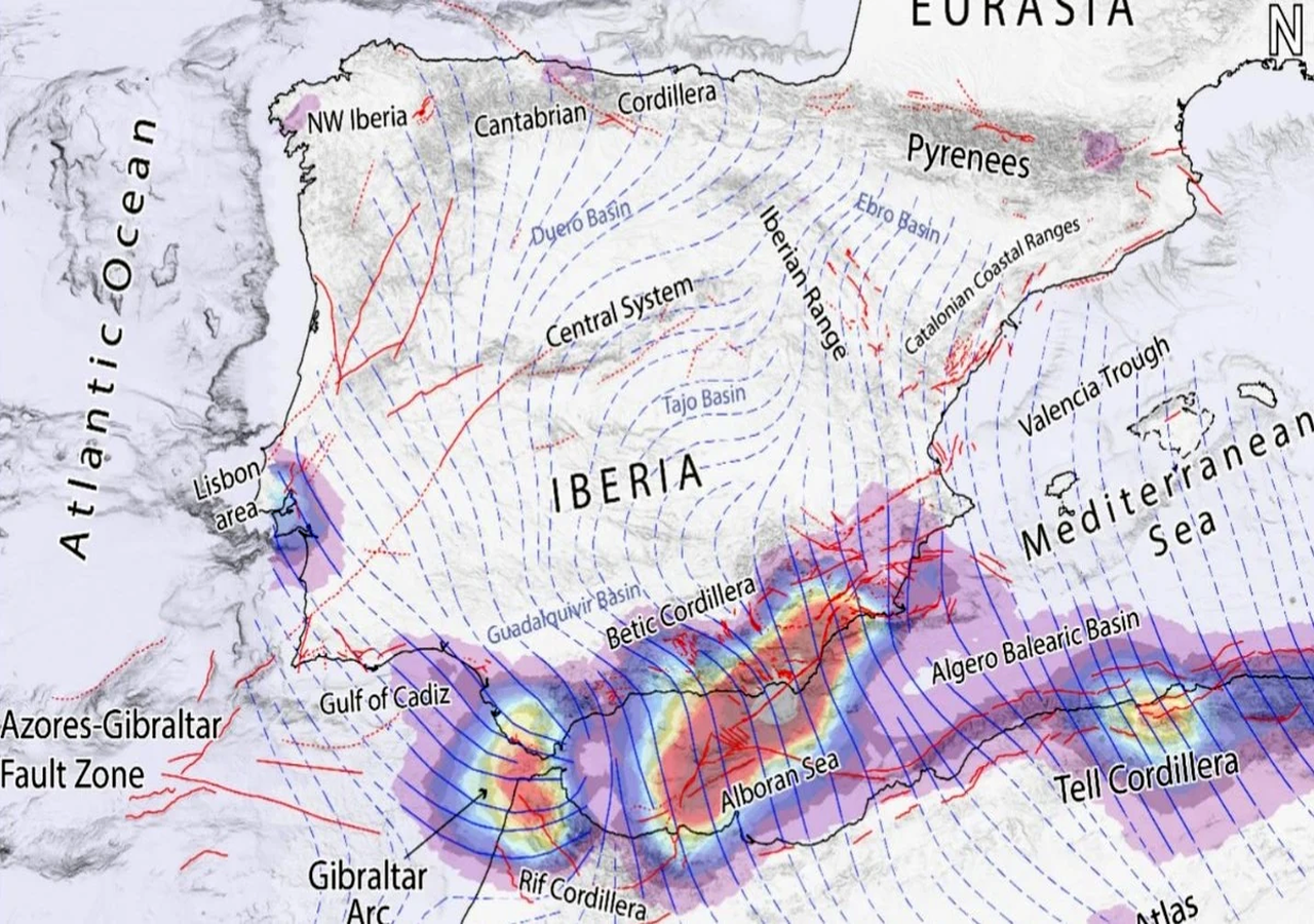 Los científicos confirman la lenta rotación de Iberia en el sentido de ...