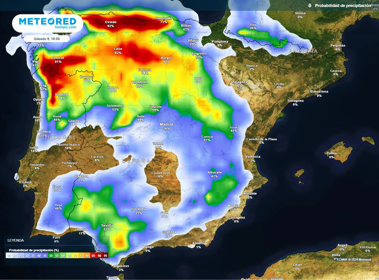 Los mapas han actualizado su previsión para las tormentas de mañana ...