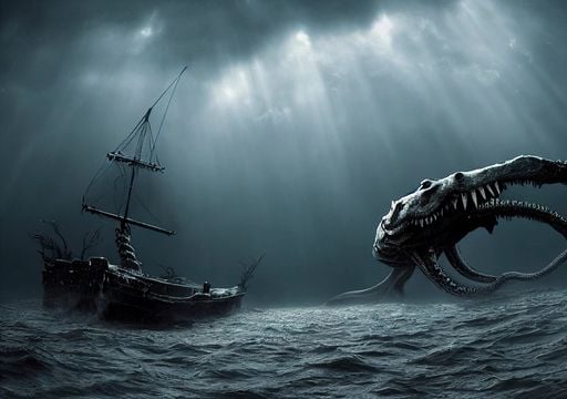 Dibujo De Monstruo Marino Gigante