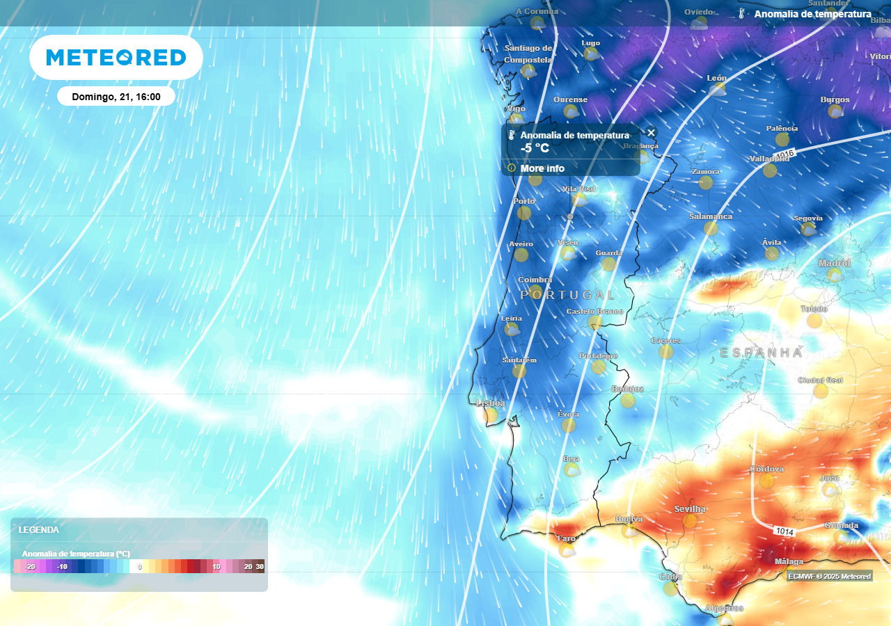 Meteored confirma onde as temperaturas vão baixar mais: amanhã, dia 21 ...