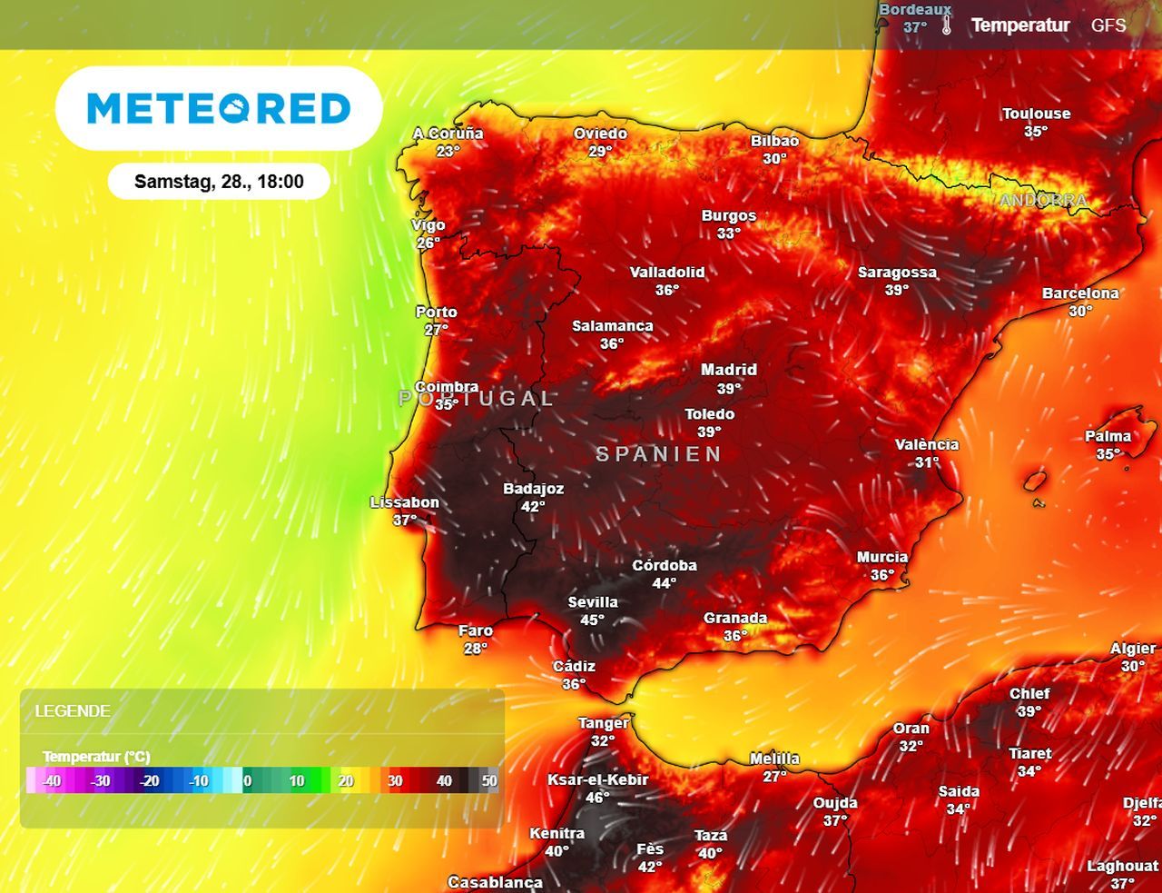 Meteorologen sind überrascht von der Hitze, die am Samstag Spanien und ...