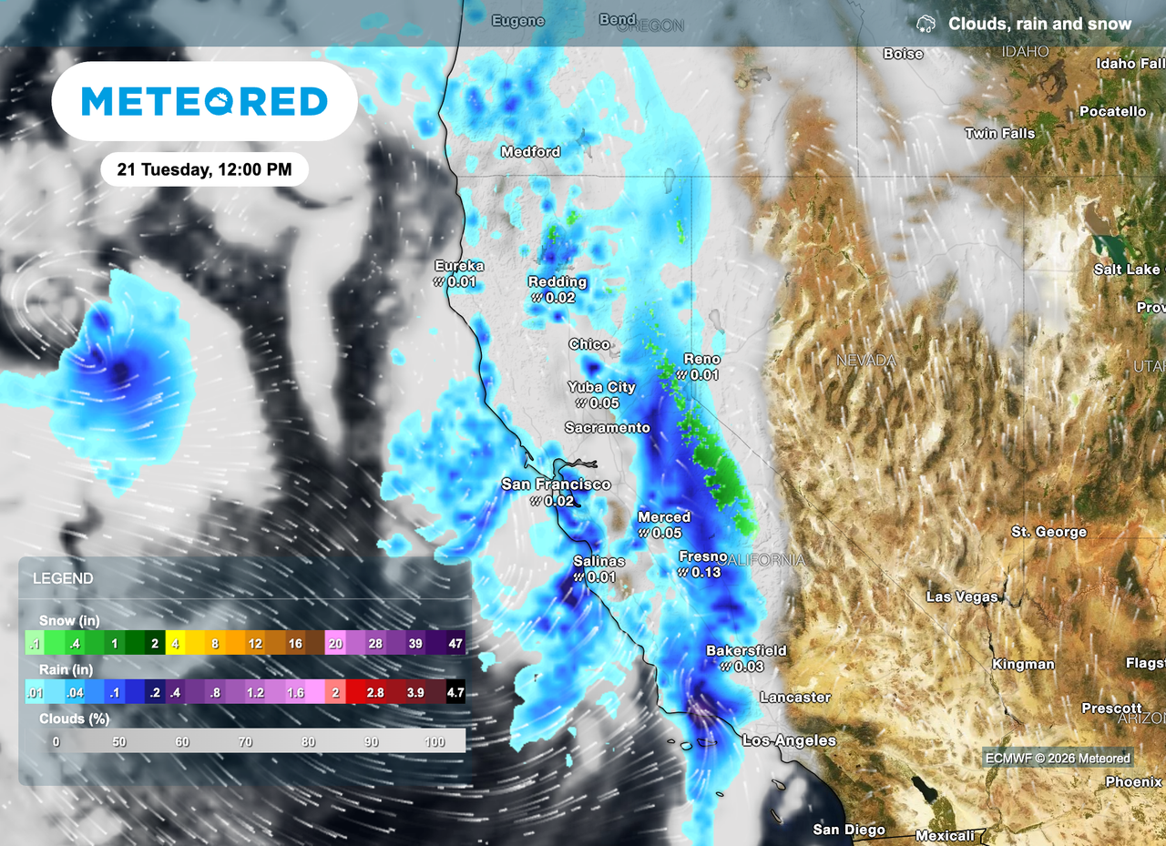 Mountain Snow, Heavy Rain and Gusting Winds Coming For California From ...
