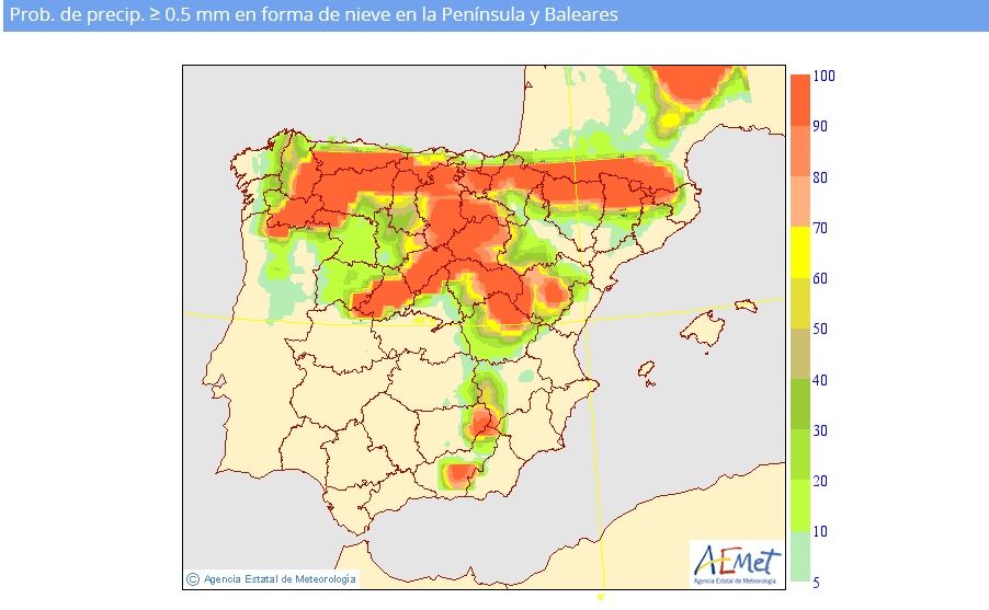 Nevadas en la Meseta Norte