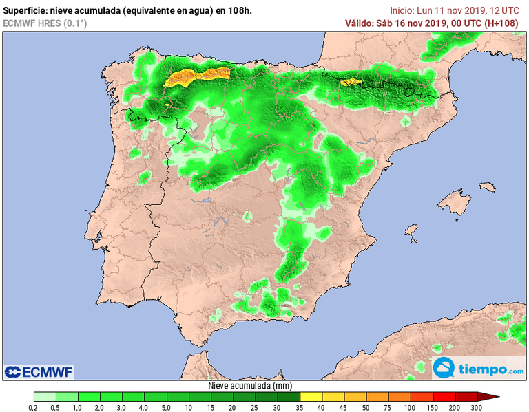 Nevadas en la Meseta Norte