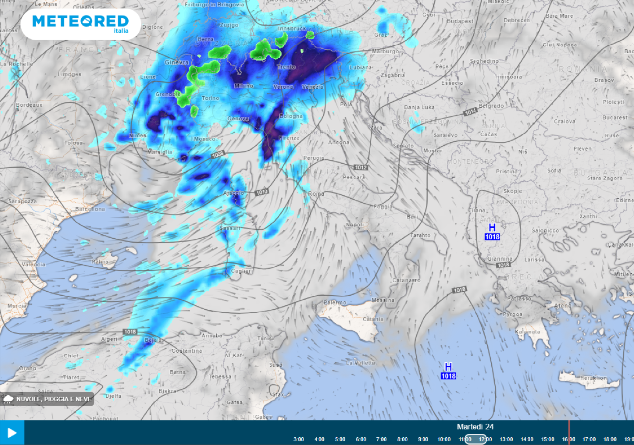Nuova intensa perturbazione sull'Italia: attese piogge abbondanti, ecco ...