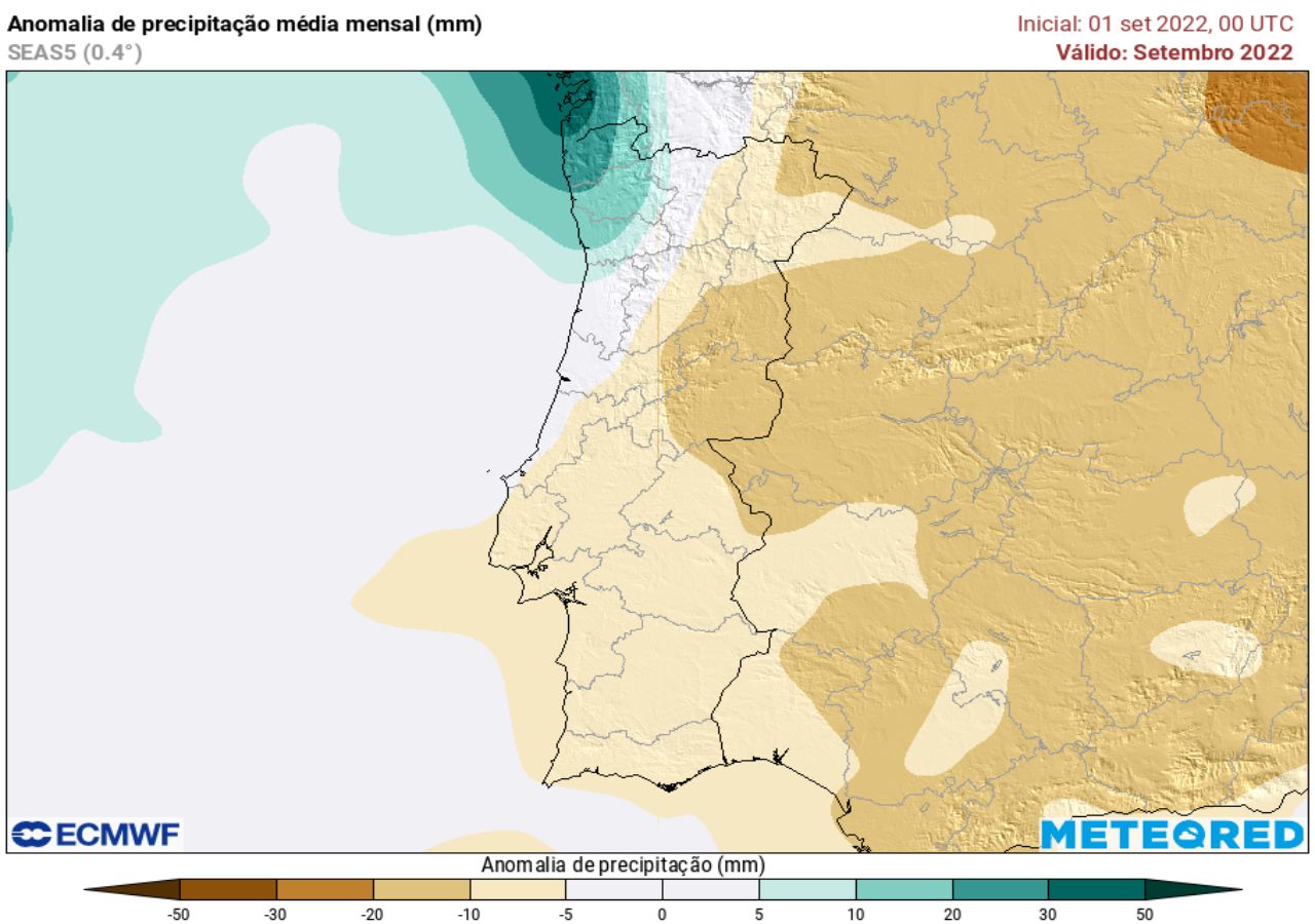 O nosso modelo atualizou: que tempo se prevê para setembro em Portugal?