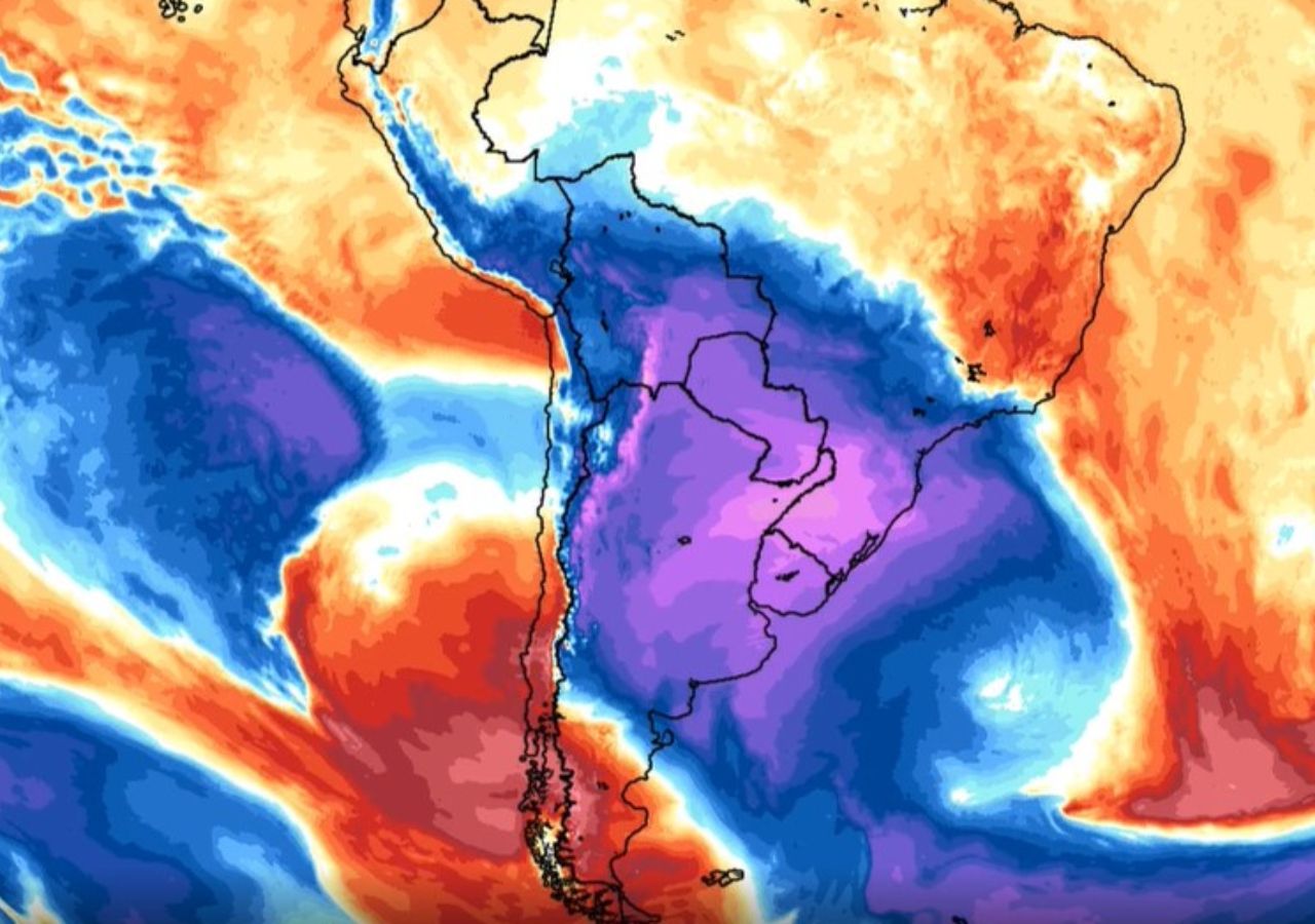 Potente irrupción de frío polar pone primera y avanza por Sudamérica