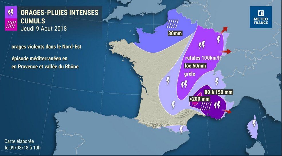 Precipitaciones intensas en zonas de Francia
