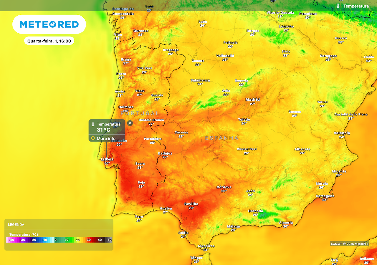 Próximos dias em Portugal com sol e calor a rondar os 30 ºC, mas ...
