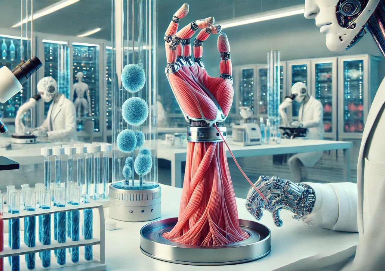 Scientists grow muscles in lab to move robot hand