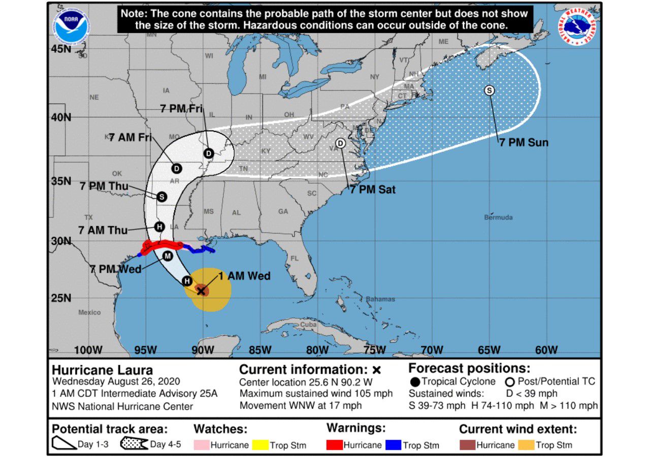 Seguimiento del peligroso y letal huracán Laura