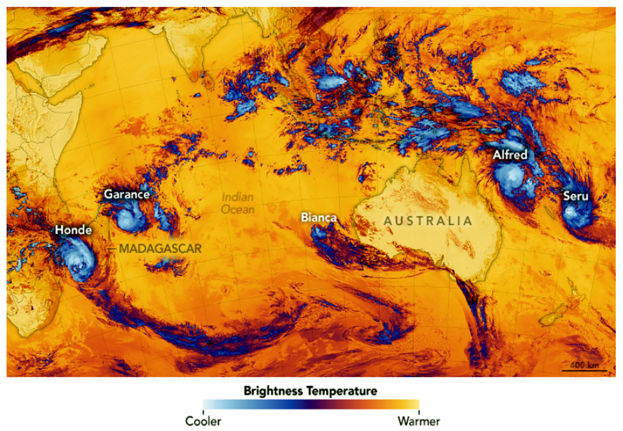 Hecho histórico de coexistencia de seis ciclones tropicales en el ...